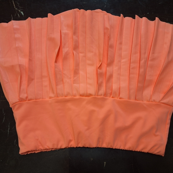 SHEIN | Skirts | Pleated Coral Strapless Top | Poshmark